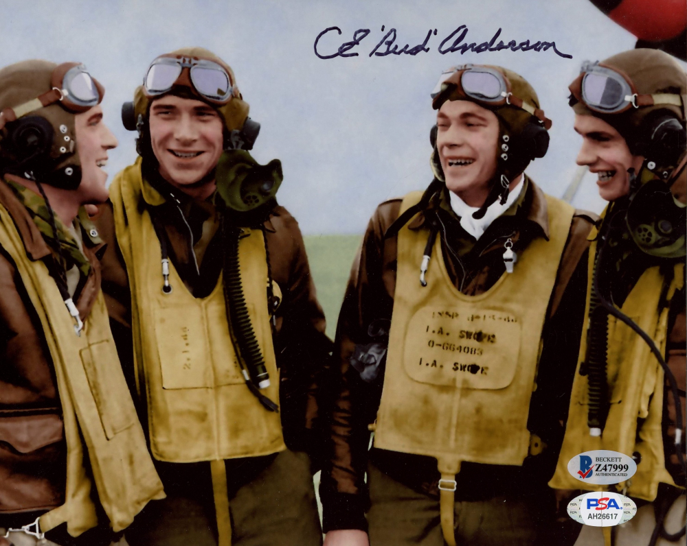 Bud Anderson Signed 357th Fighter Group 8x10 Photo (Beckett COA & PSA ...