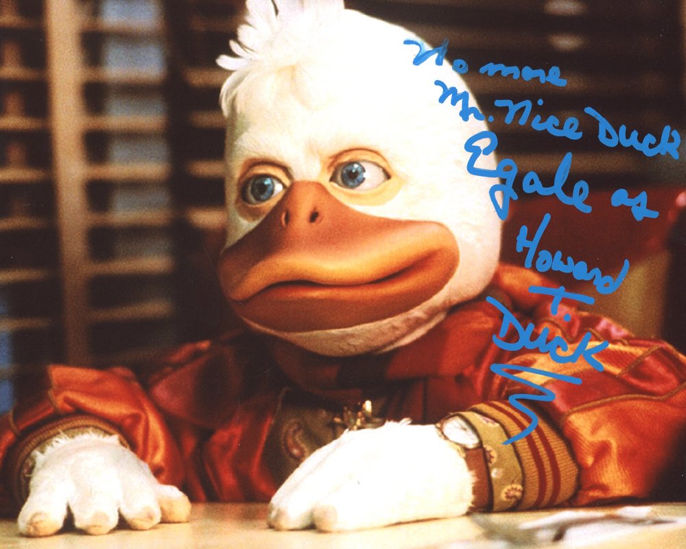 Ed Gale Signed "Howard The Duck" 8x10 Photo Inscribed "No More Mr. Nice ...