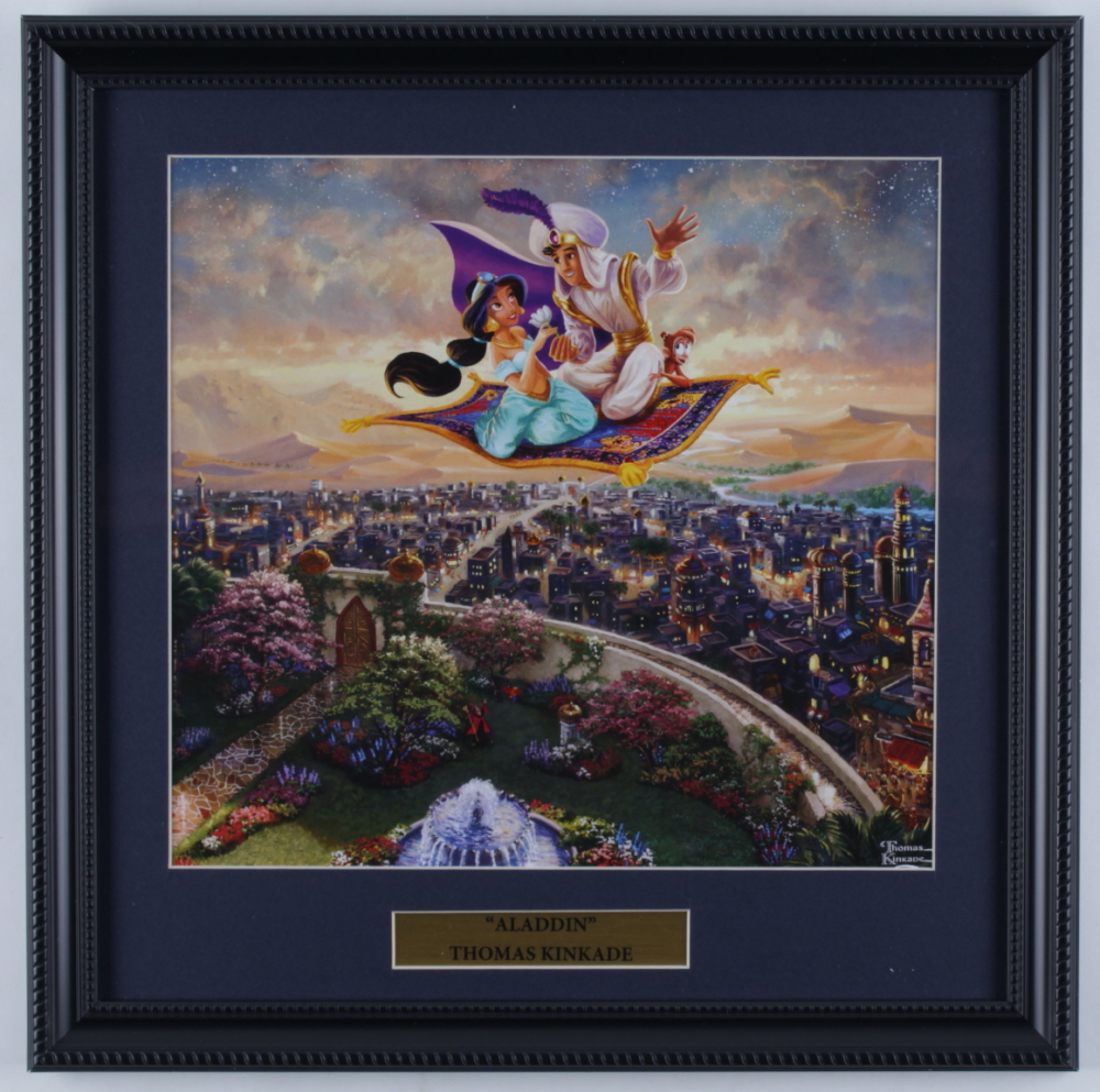 Thomas Kinkade Walt Disney's "Aladdin" 16x16 Custom Framed Print ...