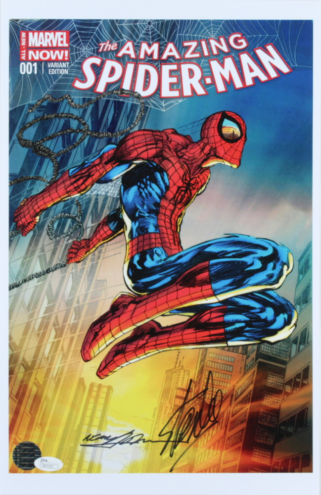 Stan Lee & Neal Adams Signed "The Amazing Spider-Man" 11x17 Print (JSA ...