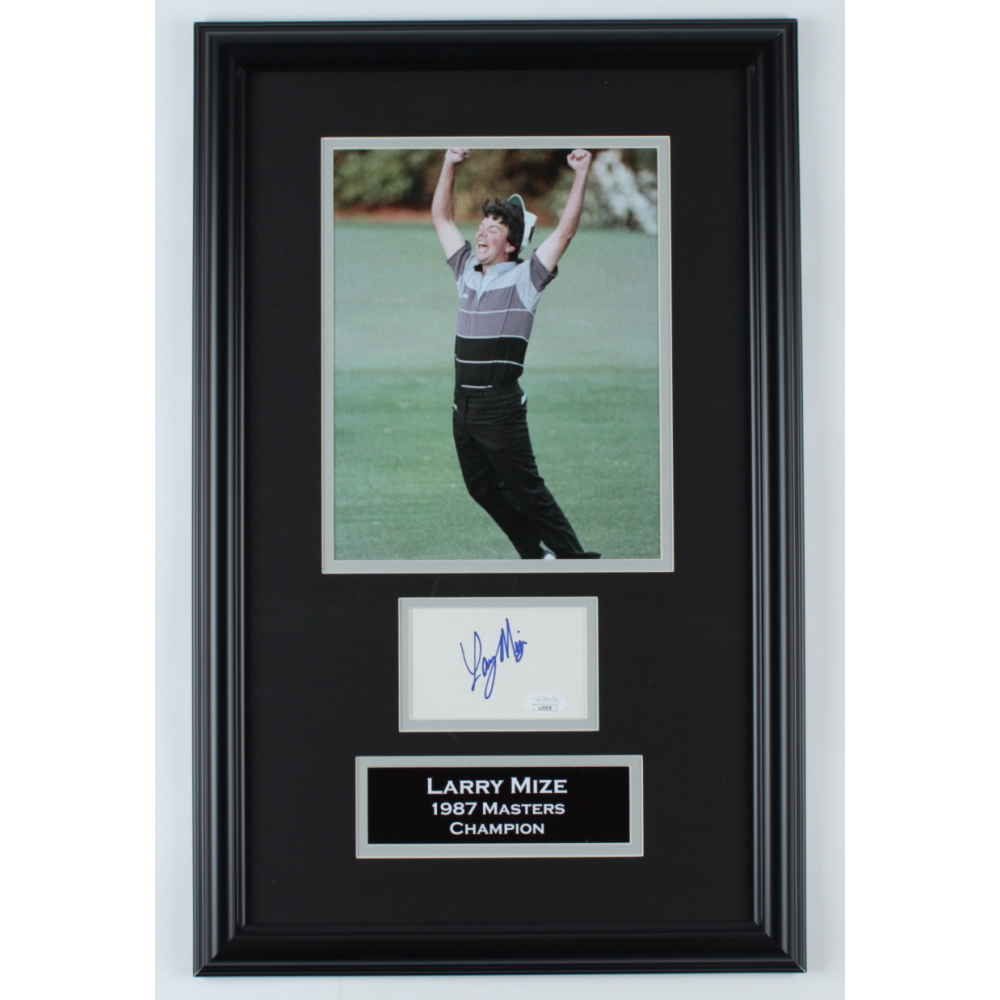 Larry Mize Signed 14x22 Custom Framed Photo Display (JSA COA ...