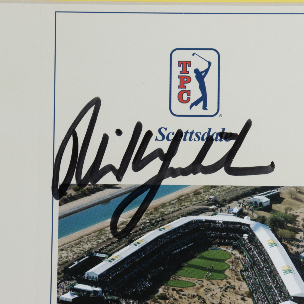 Phil Mickelson Signed 19x27 Custom Framed Score Card Display (PSA COA ...