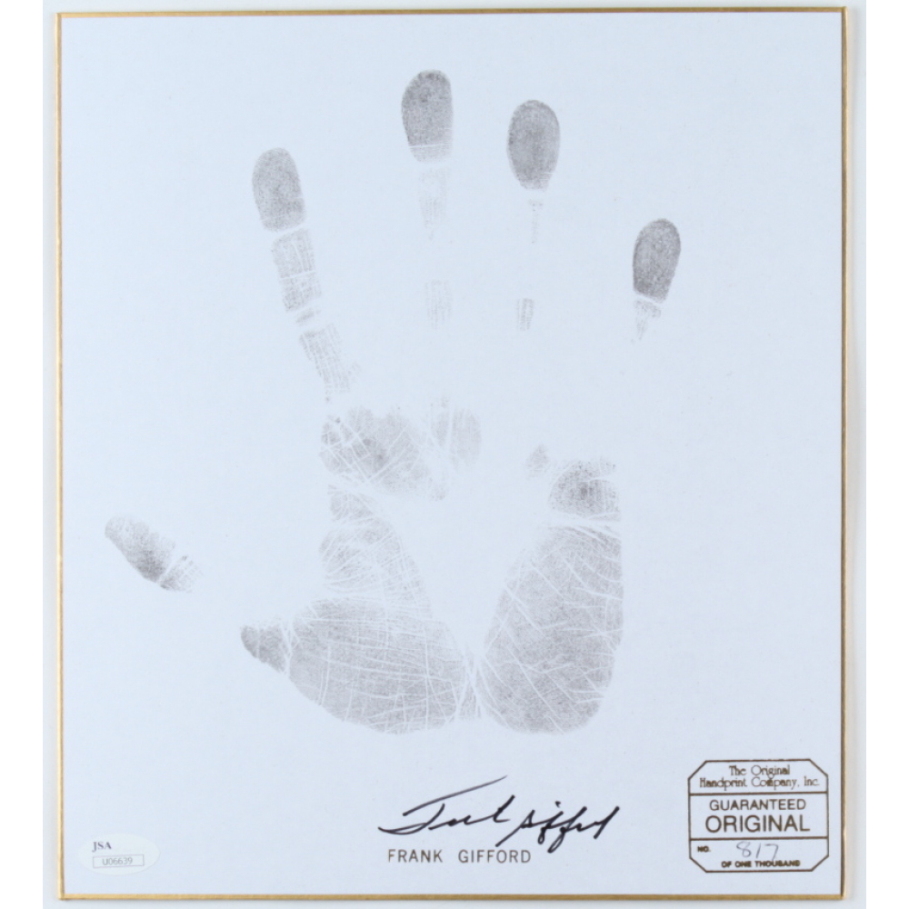 Frank Gifford Signed LE 'The Original Handprint Company' 10x10 ...