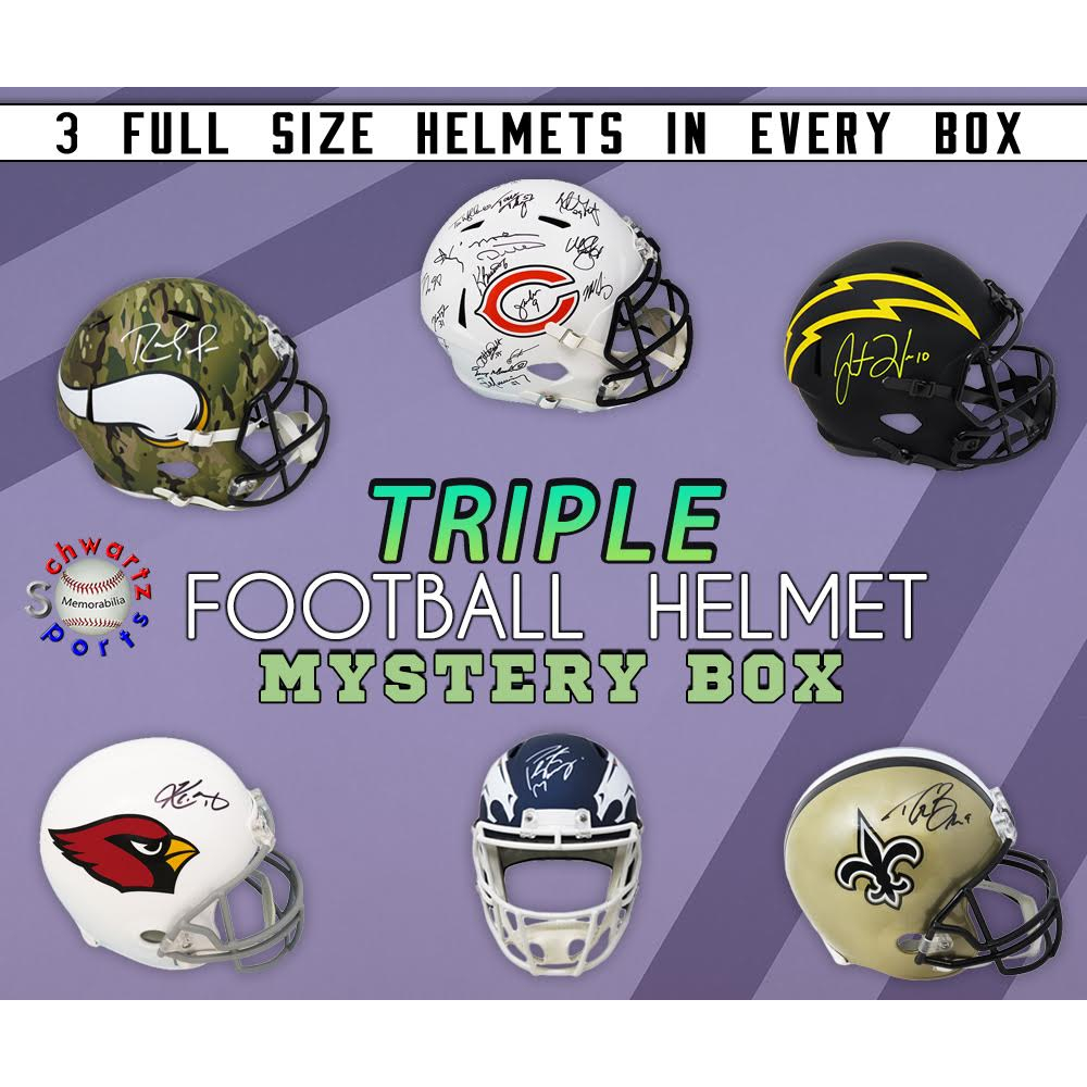 TRIPLE Full Size Football Helmet Signed Mystery Box – Series 3 (Limited ...