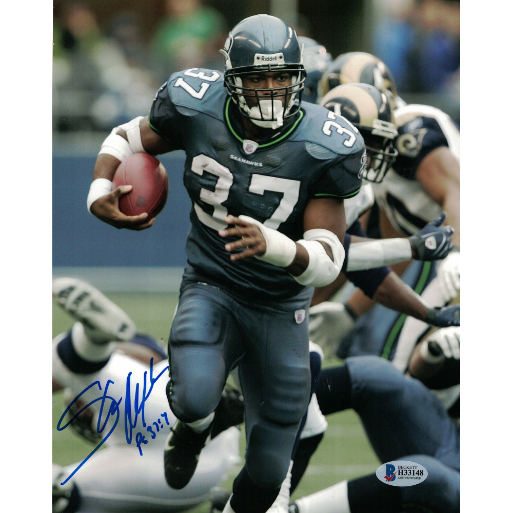 Shaun Alexander Signed Seahawks 8x10 Photo (Beckett COA) | Pristine Auction