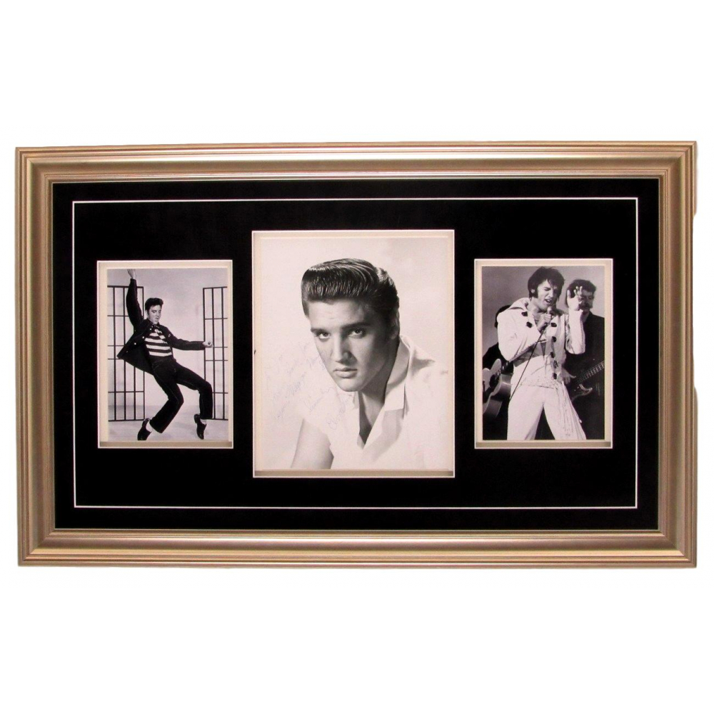 Elvis Presley Signed 8x10 Custom Framed Photo Display with Extensive ...