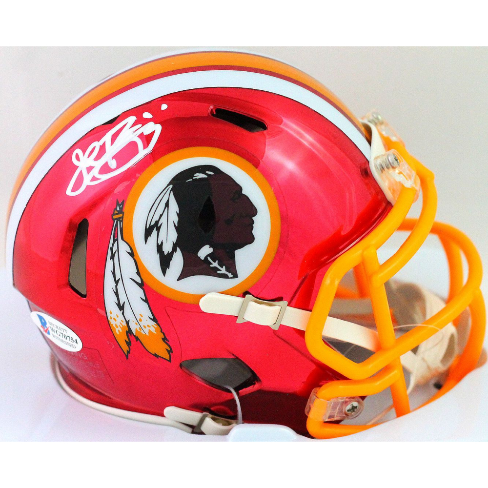 John Riggins Signed Redskins Chrome Speed Mini Helmet (Beckett ...