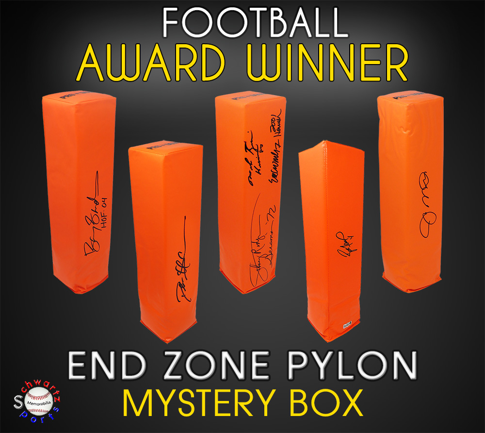 Schwartz Sports Football Award Winner Signed Endzone Pylon Mystery Box ...
