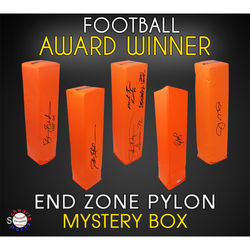Schwartz Sports Football Award Winner Signed Endzone Pylon Mystery Box ...