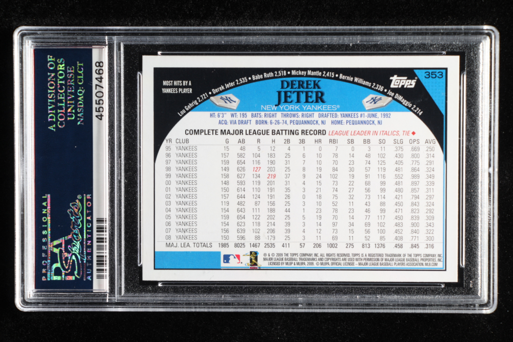 Derek Jeter 2009 Topps #353 (PSA 10) | Pristine Auction