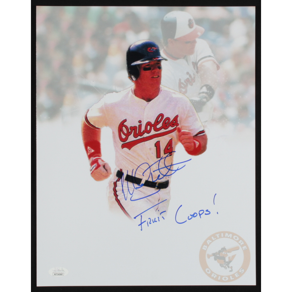 Mickey Tettleton Signed Orioles 11x14 Photo Inscribed "Fruit Coops ...