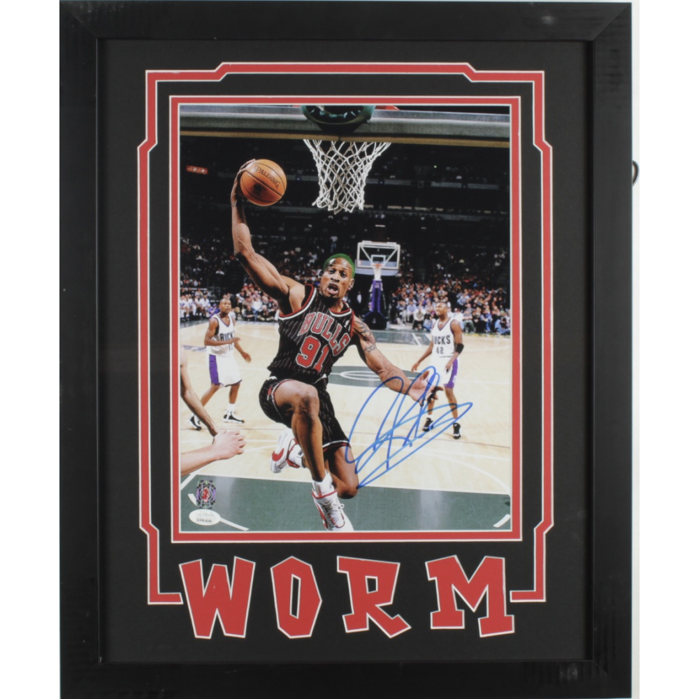 Dennis Rodman Signed Bulls 18x22 Custom Framed Photo Display (JSA COA ...