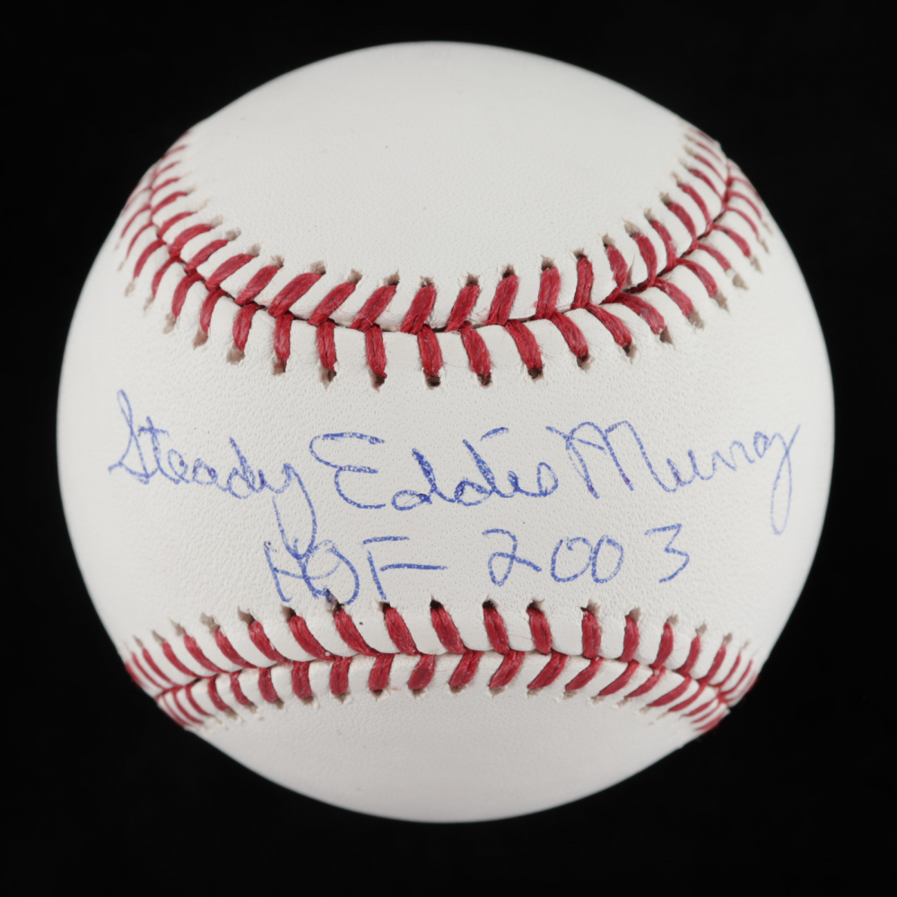 "Steady" Eddie Murray Signed OML Baseball Inscribed "HOF 2003" (JSA COA ...