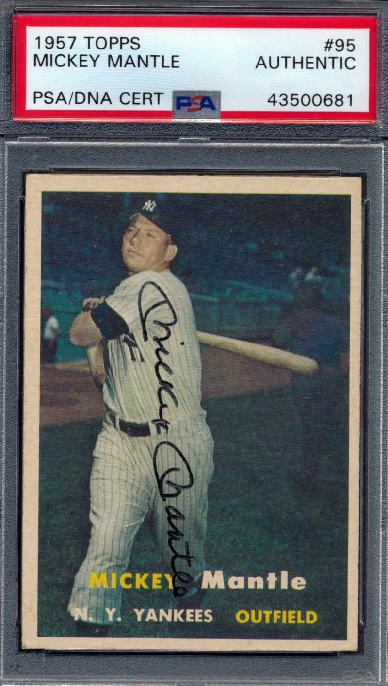 Mickey Mantle Signed 1957 Topps #95 (PSA Encapsulated) | Pristine Auction