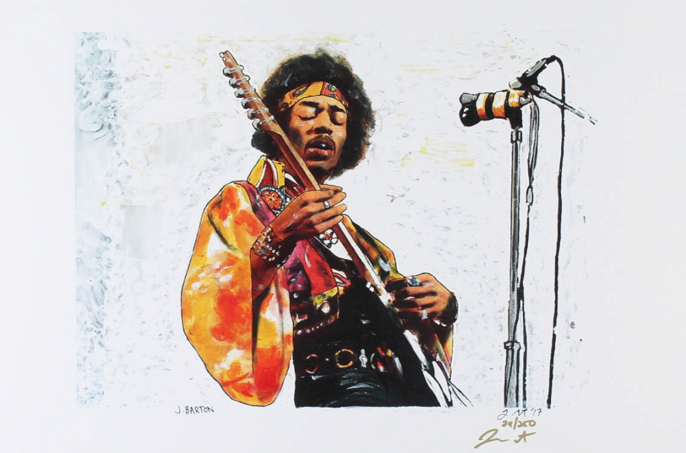 Jimi Hendrix - Joshua Barton 12x18 Signed Limited Edition Lithograph ...