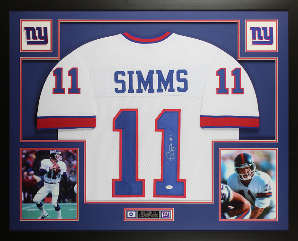Phil Simms Signed 35x43 Custom Framed Jersey (JSA COA) | Pristine Auction