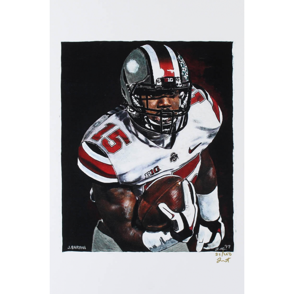 Joshua Barton Signed Jaylen Harris Ohio State Buckeyes LE 12x18 ...