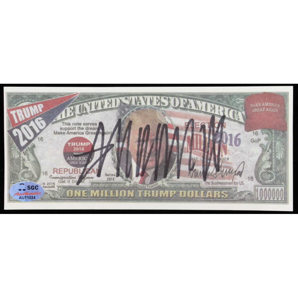 Donald Trump Signed 2016 Presidential Election "Federal Trump Note ...