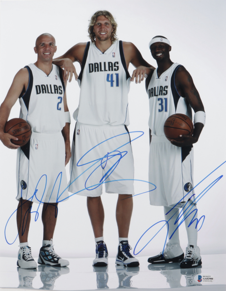 Jason Kidd, Dirk Nowitzki & Jason Terry Signed Mavericks 11x14 Photo ...