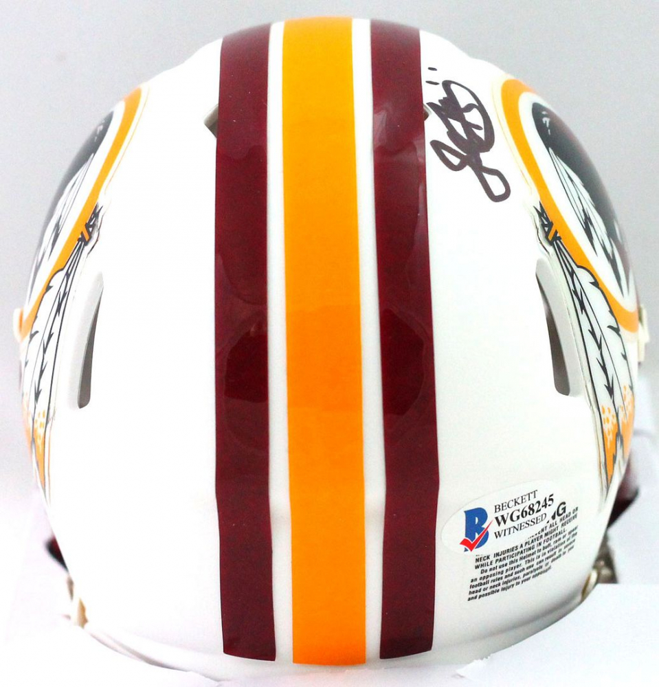 John Riggins Signed Redskins Matte White Speed Mini Helmet (Beckett ...