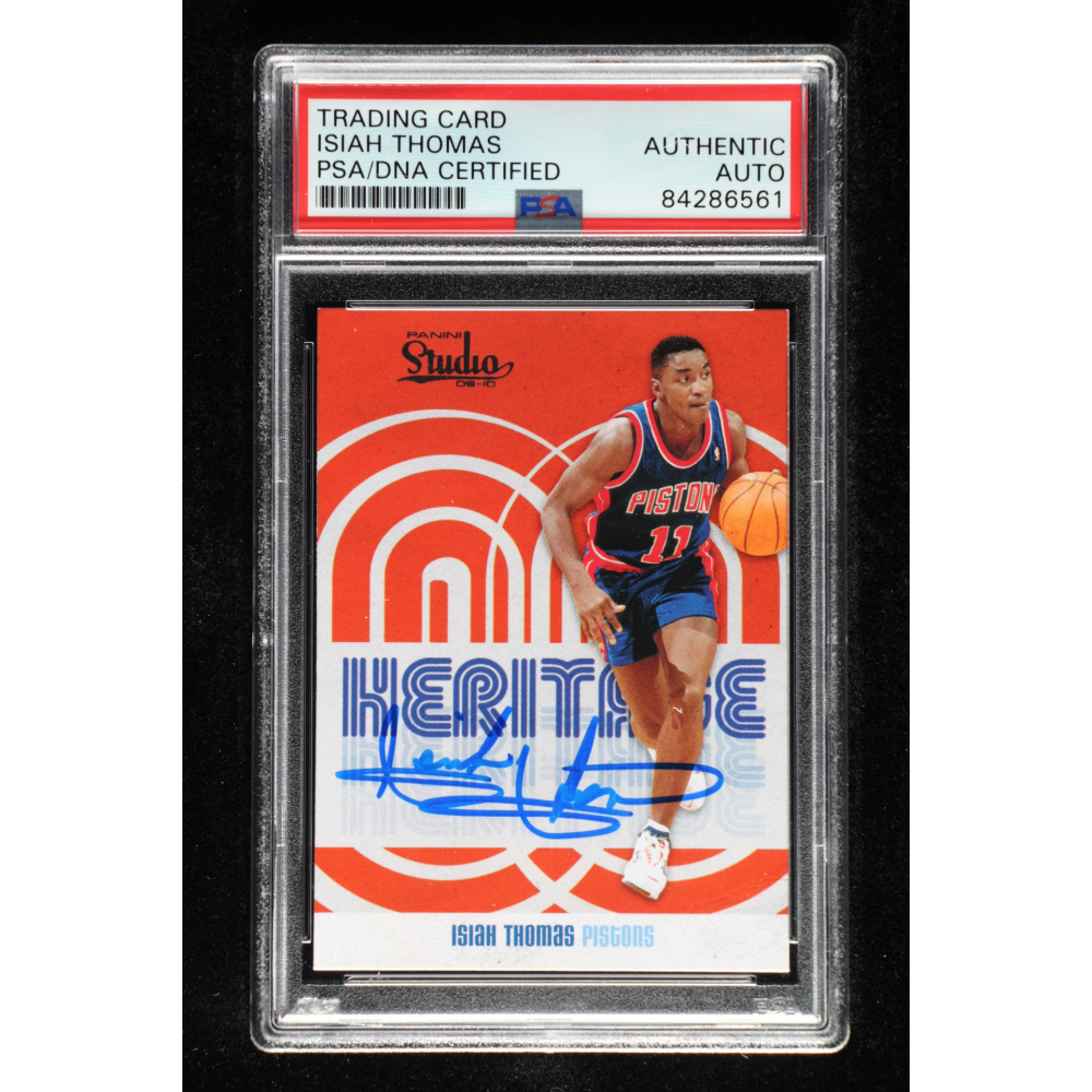 Isiah Thomas Signed 2009-10 Studio Heritage #14 (PSA Encapsulated ...