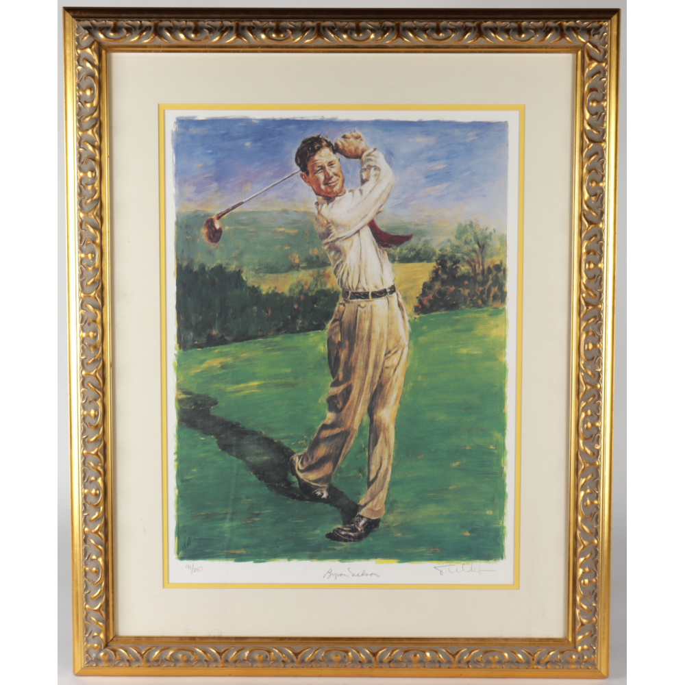 Byron Nelson Signed LE 27x33 Custom Framed Lithograph Display (Beckett ...