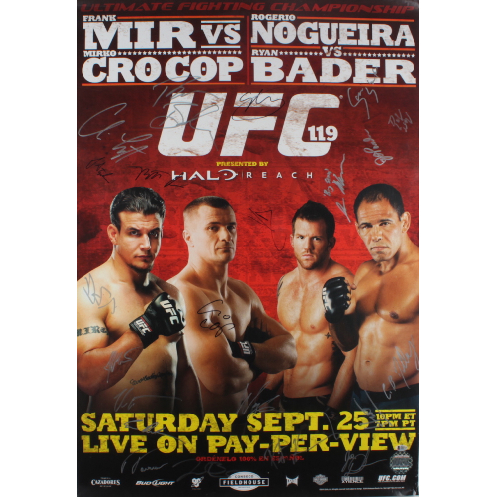 UFC 119 27x39 Poster Signed by (22) with Mirko Cro Cop, D.B. Dollaway ...