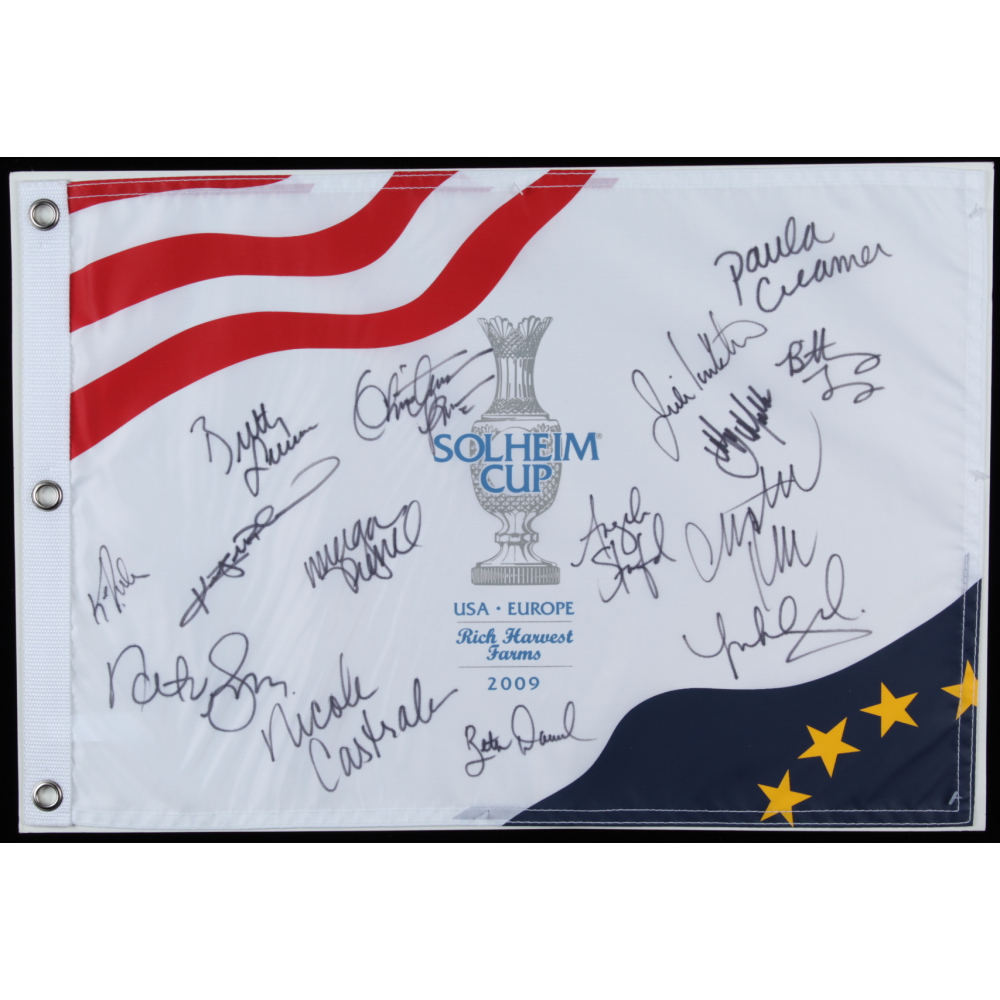 2009 Solheim Cup Pin Flag Signed by (15) with Beth Daniel, Kelly ...