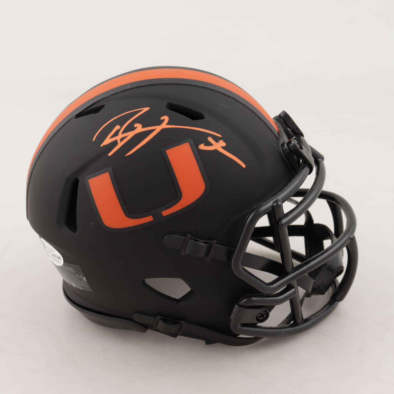 Ray Lewis Signed Miami Hurricanes Eclipse Alternate Speed Mini Helmet ...