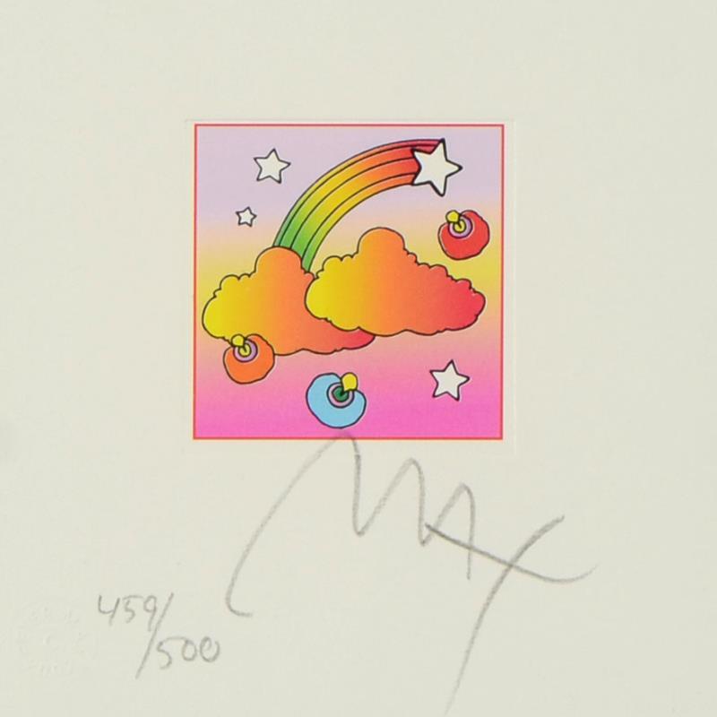 Peter Max Signed "Rainbow with Clouds" LE 14x13 Custom Framed ...