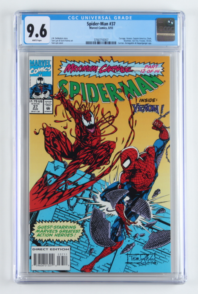 Vintage 1993 "The Amazing Spider-Man" Issue #37 Marvel Comic Book (CGC ...
