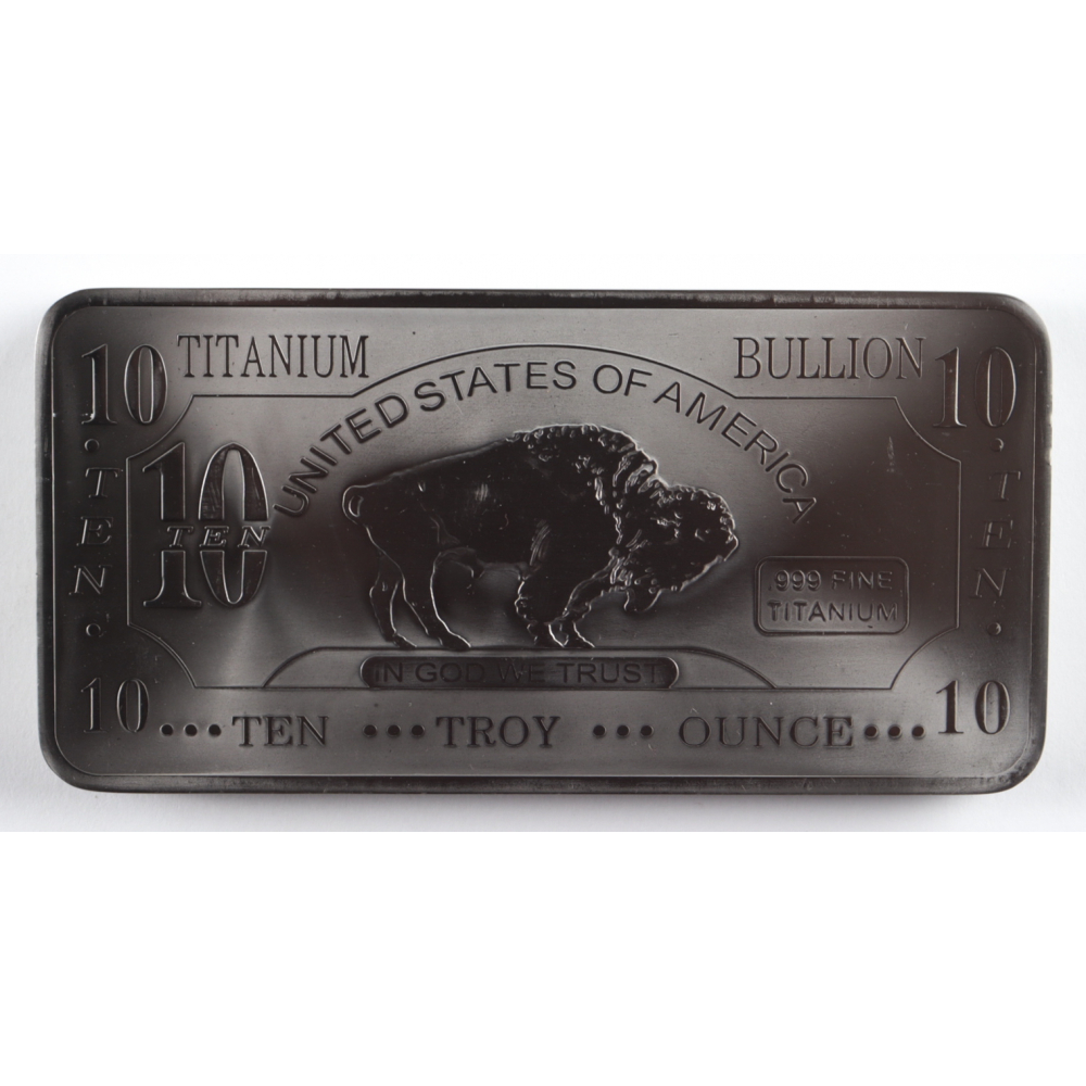 10 Troy Ounce .999 Fine Titanium Bullion Bar | Pristine Auction