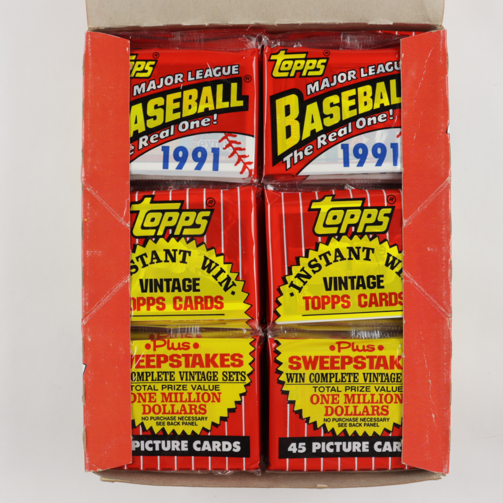1991 Topps Baseball Rack Pack Box with (24) Rack Packs (See Description ...