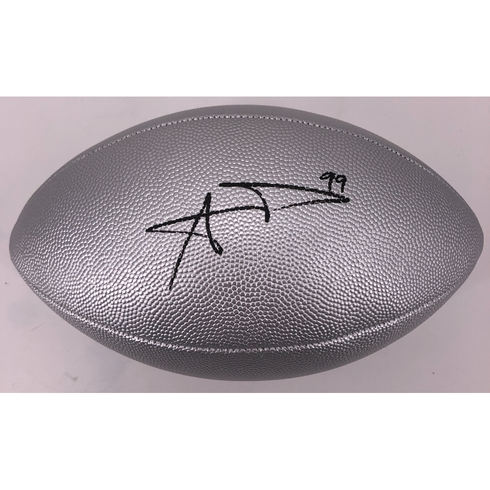 Aaron Donald Signed Silver NFL 100 Logo Football (JSA COA) | Pristine ...