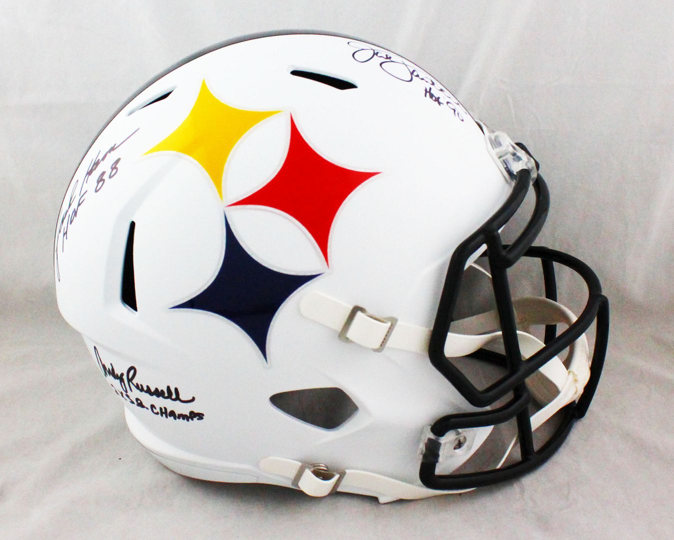 Jack Ham, Jack Lambert & Andy Russell Signed Steelers Full-Size AMP ...