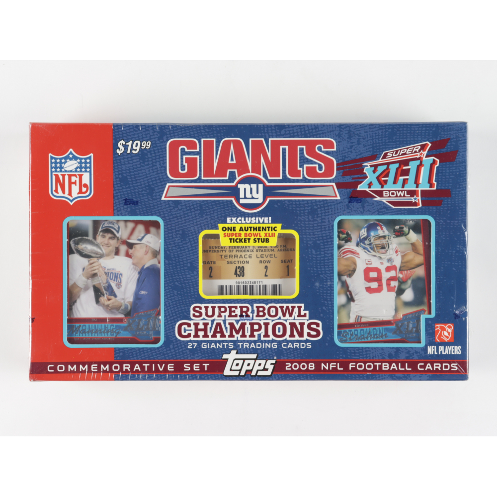 LE 2008 Topps Giants Super Bowl XLII Champions Commemorative Card Set ...