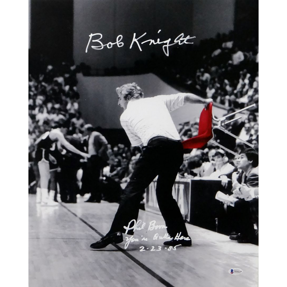 Bob Knight & Phil Bova Signed Indiana Hoosiers 16x20 Photo Inscribed ...