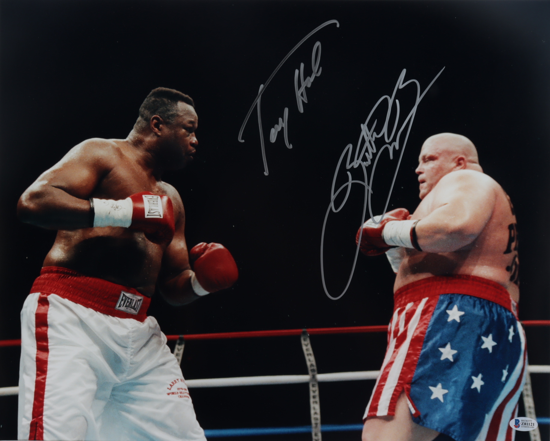 Eric "Butterbean" Esch & Larry Holmes Signed 16x20 Photo (Beckett COA ...