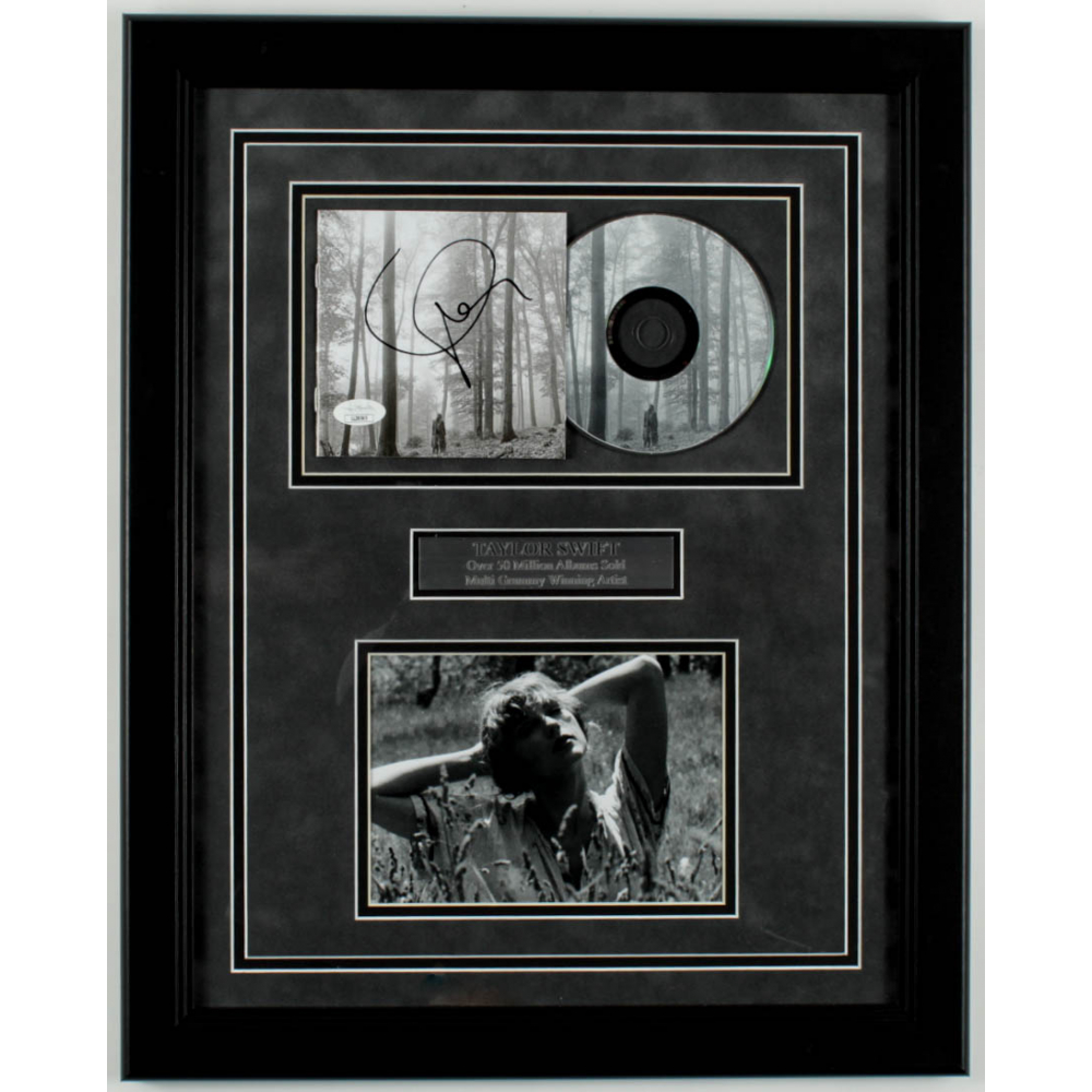 Taylor Swift Signed "Folklore" 16x20 Custom Framed CD Booklet Display ...