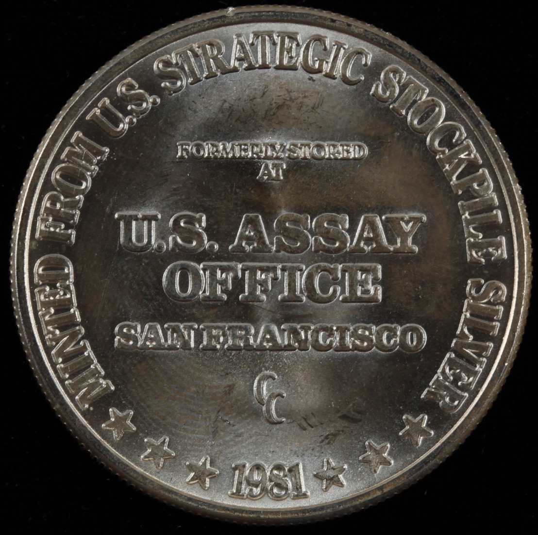 1981 U.S. Assay Office San Francisco 1 oz. Fine Silver Bullion Round ...