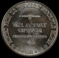 1981 U.S. Assay Office San Francisco 1 oz. Fine Silver Bullion Round ...