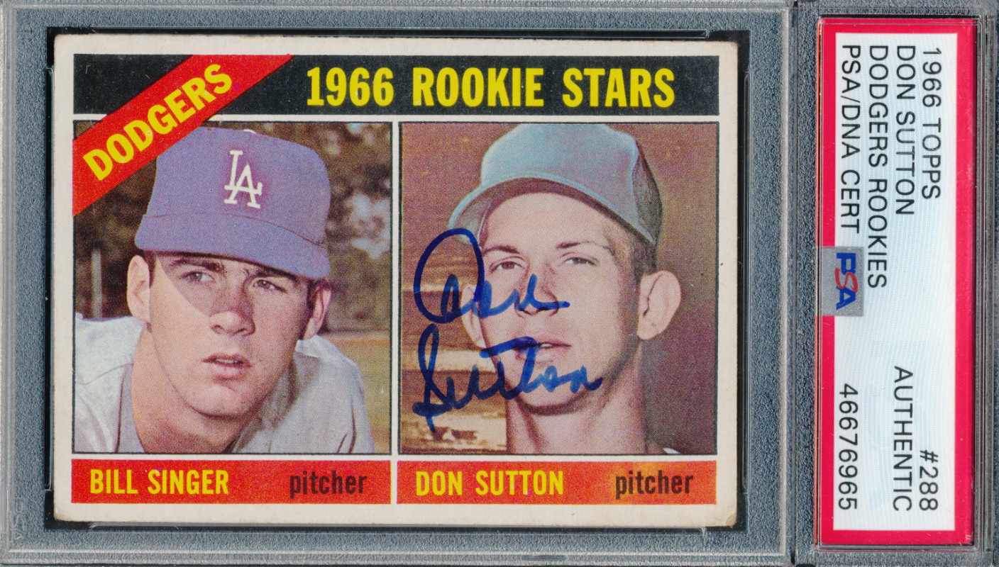 Don Sutton Signed 1966 Topps #288 Rookie Stars RC (PSA Encapsulated ...