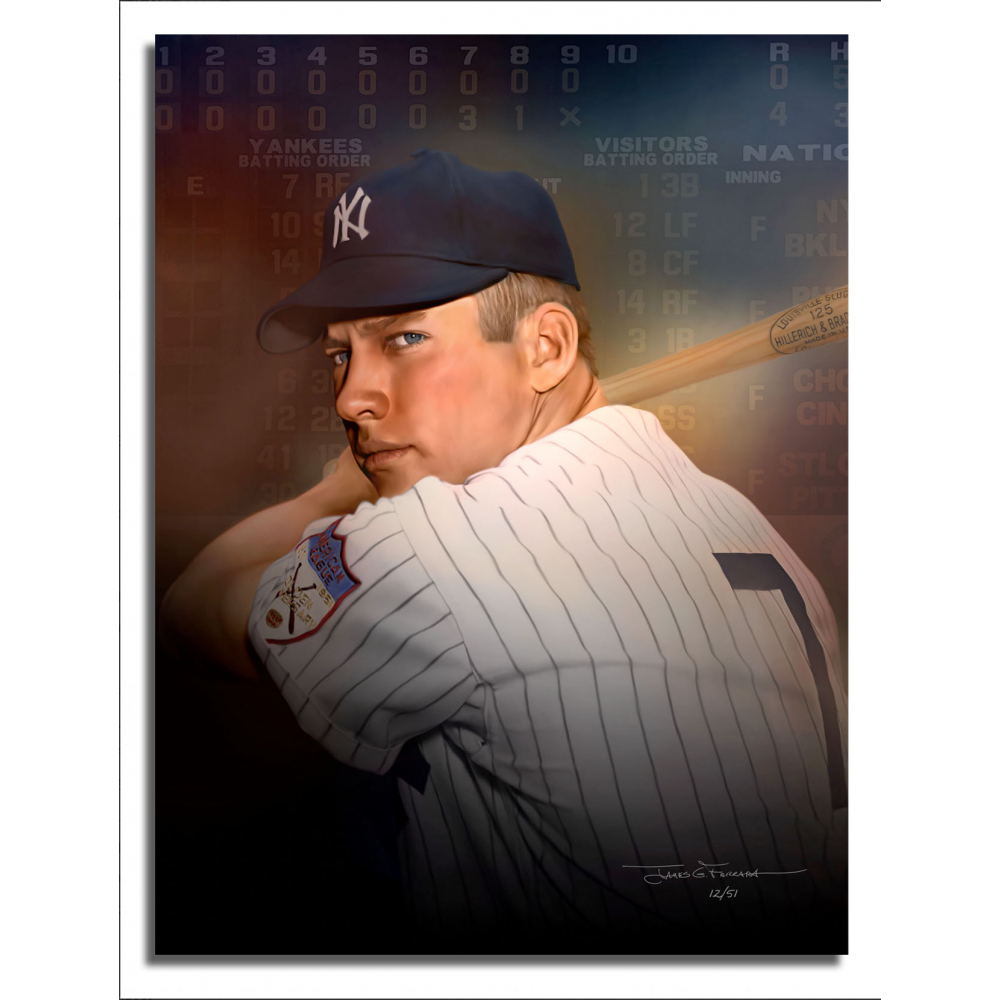 James G. Ferrara Signed Mickey Mantle Artwork - "The Mick" 18x24 Print ...