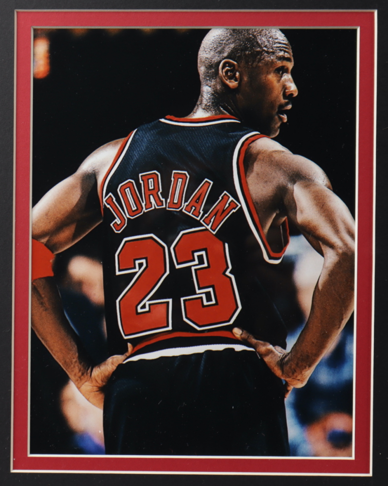 Michael Jordan 32x36 Custom Framed Jersey with HOF Pin | Pristine Auction