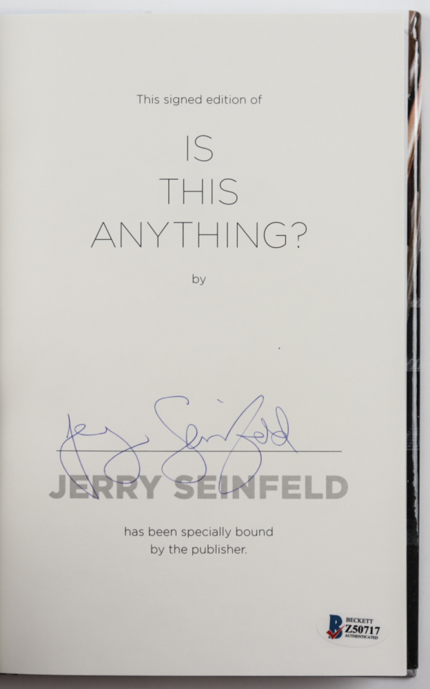 Jerry Seinfeld Signed "Is This Anything?" Hardcover Book (Beckett COA ...