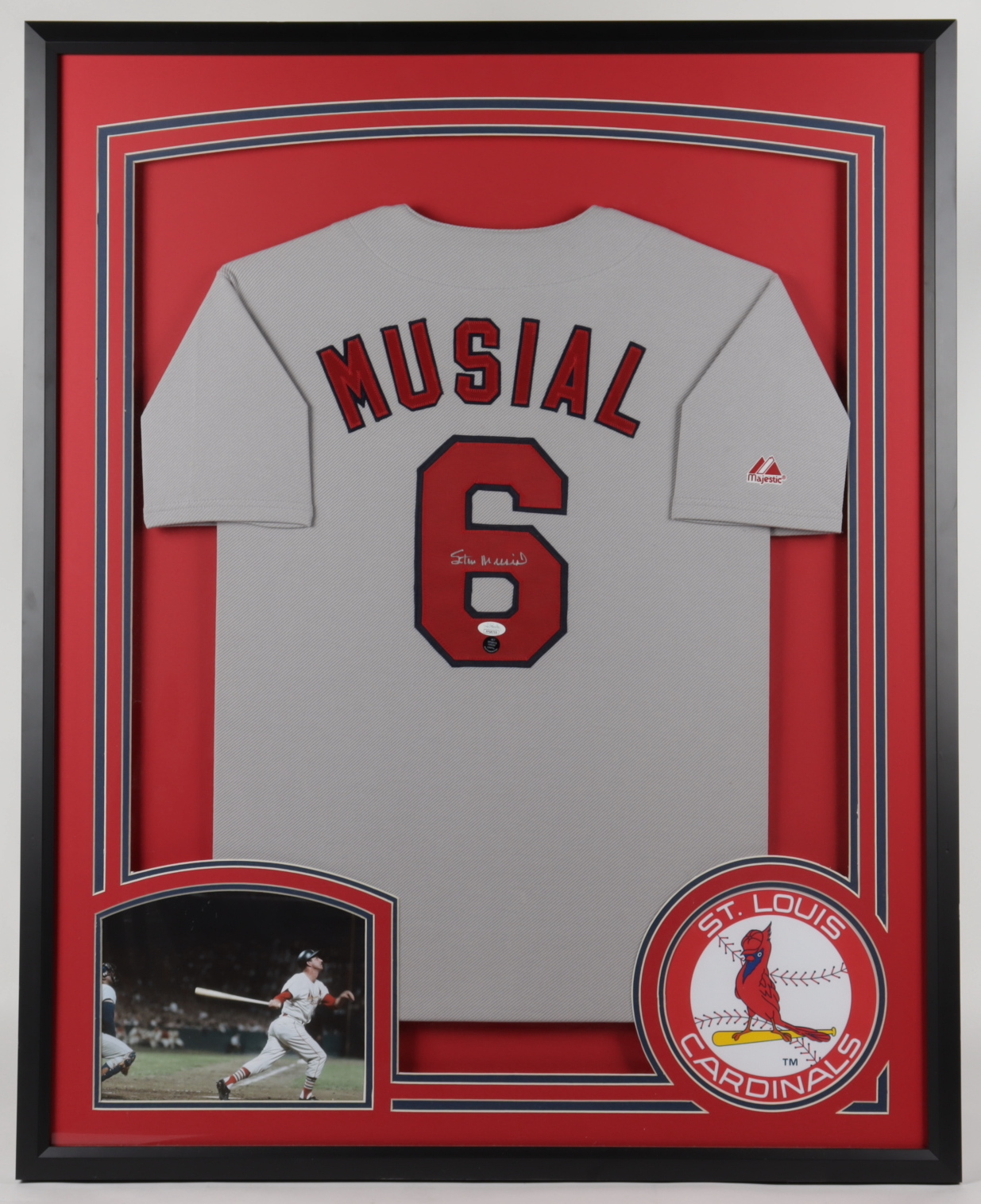 Stan Musial Signed 34x42 Custom Framed Jersey Display (JSA Hologram ...