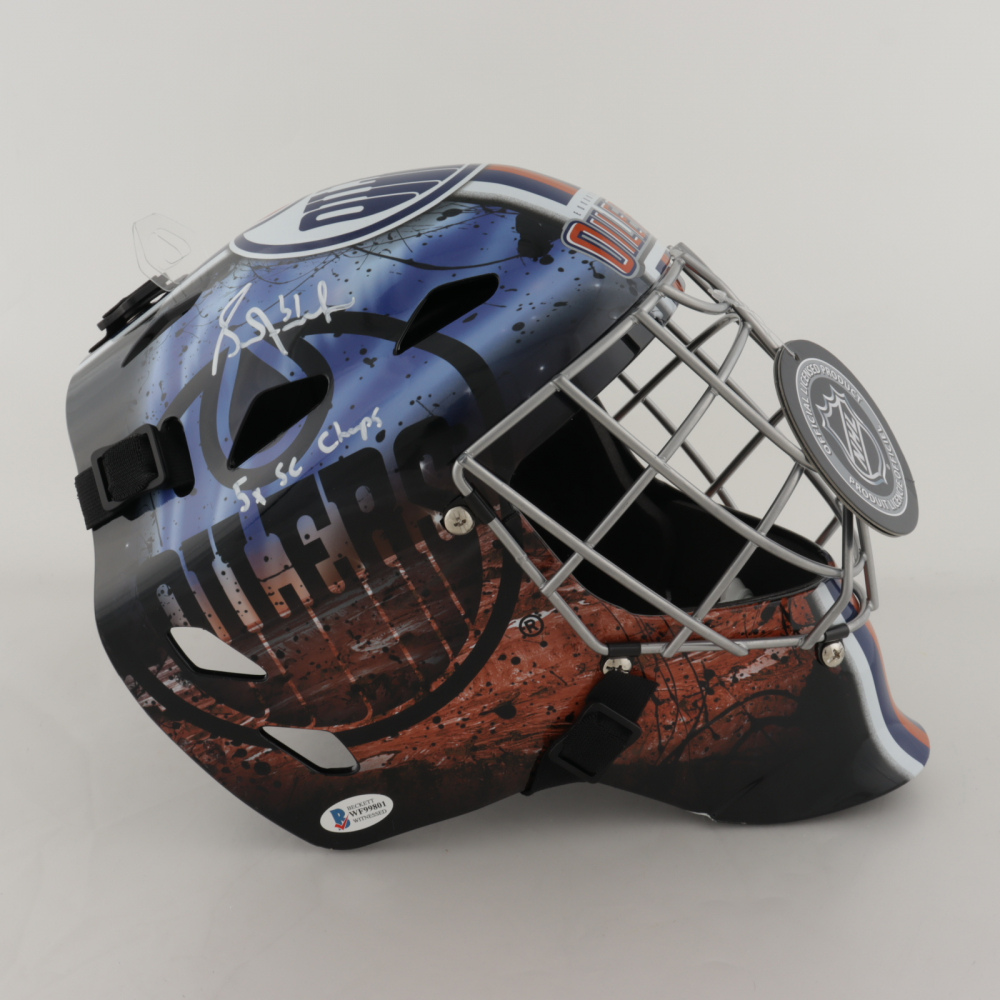 Grant Fuhr Signed Oilers Full-Size Goalie Mask Inscribed "5x SC Champs ...