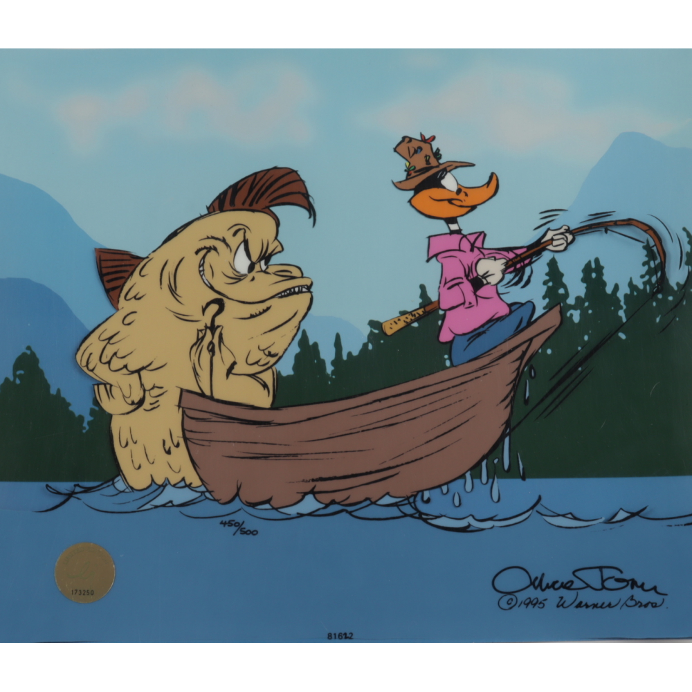 Chuck Jones Signed LE 1995 Looney Tunes "Fish Tale" 10x12 Serigraph Cel ...