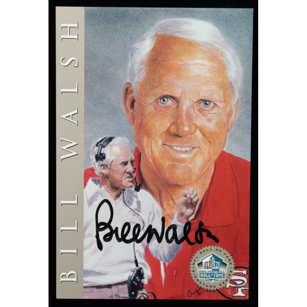 Bill Walsh Signed LE Hall of Fame Signature Series Football Card (NFL ...