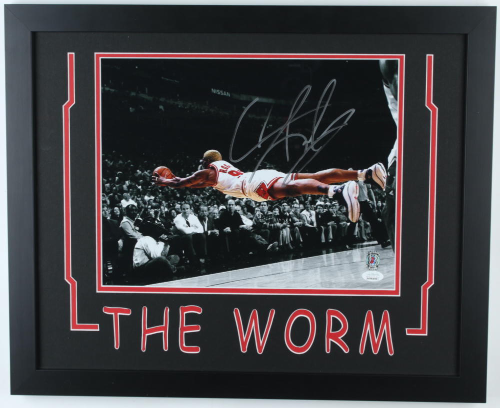 Dennis Rodman Signed Bulls 18x22 Custom Framed Photo Display (JSA COA ...